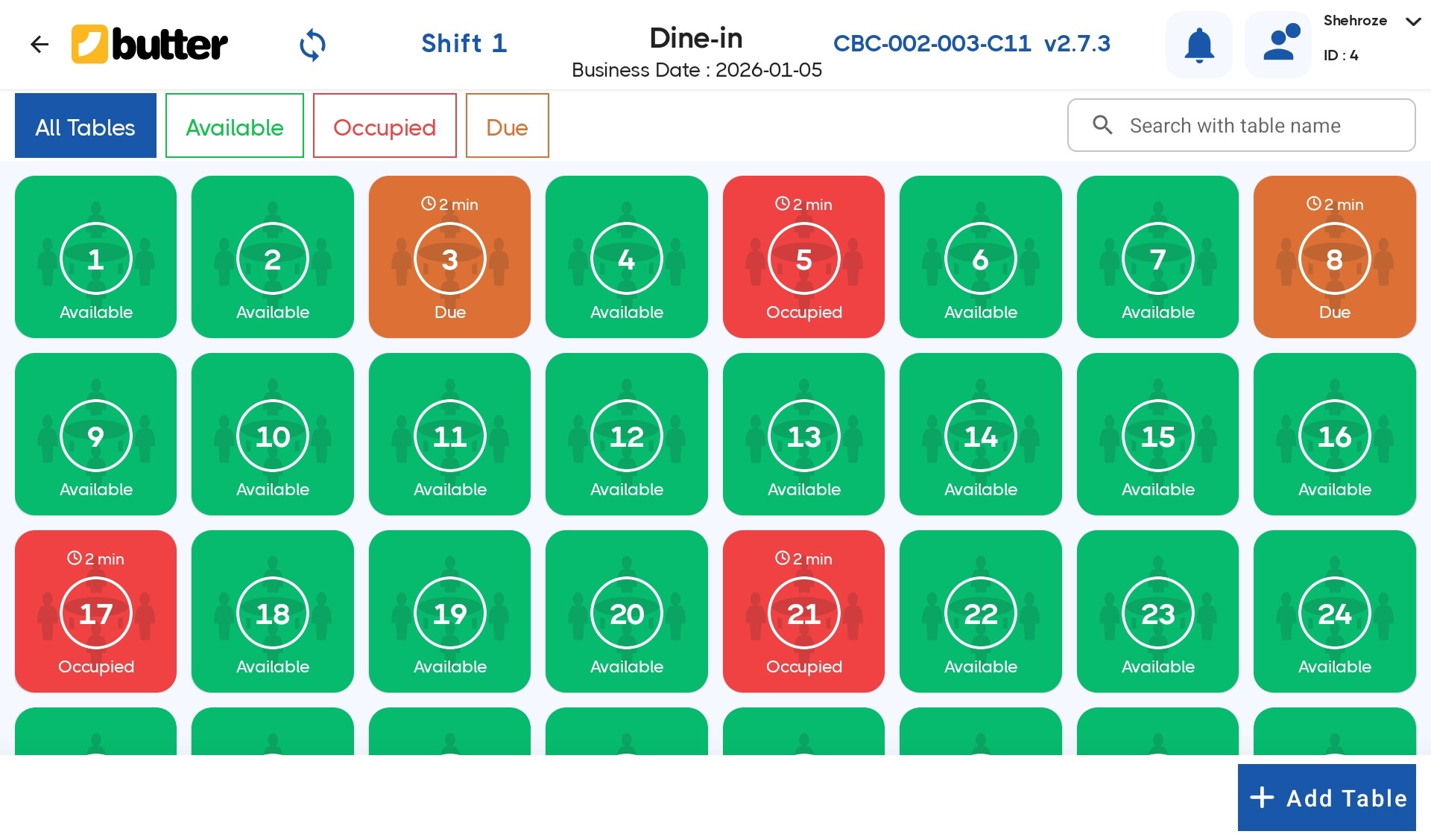 How to Manage Tables in Butter POS